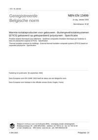 EN 13499 : Thermal insulation products for buildings - External thermal ...