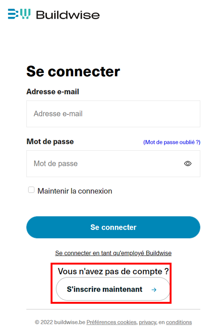 Comment puis-je créer un compte Buildwise?