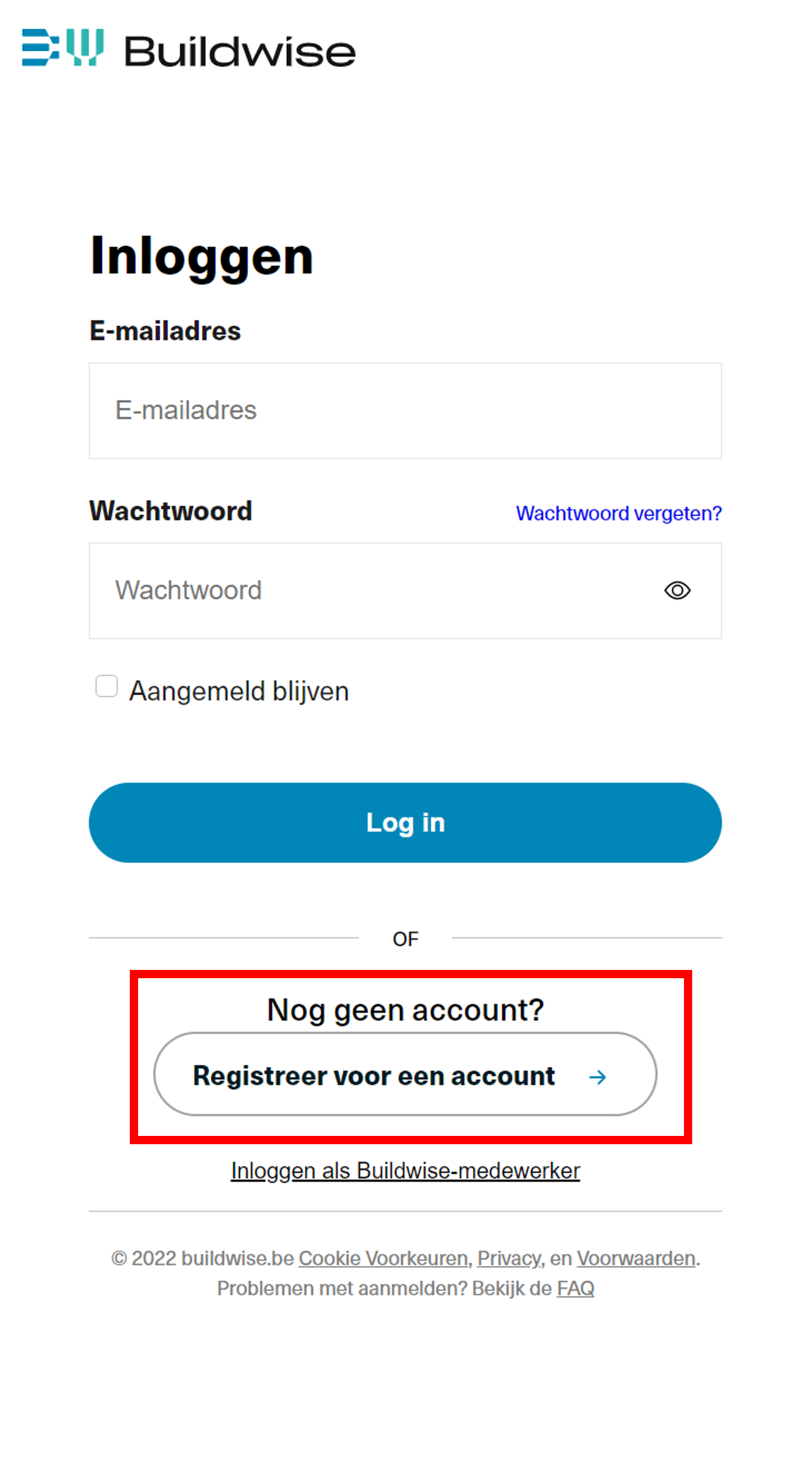 Hoe maak ik een Buildwise-account aan?